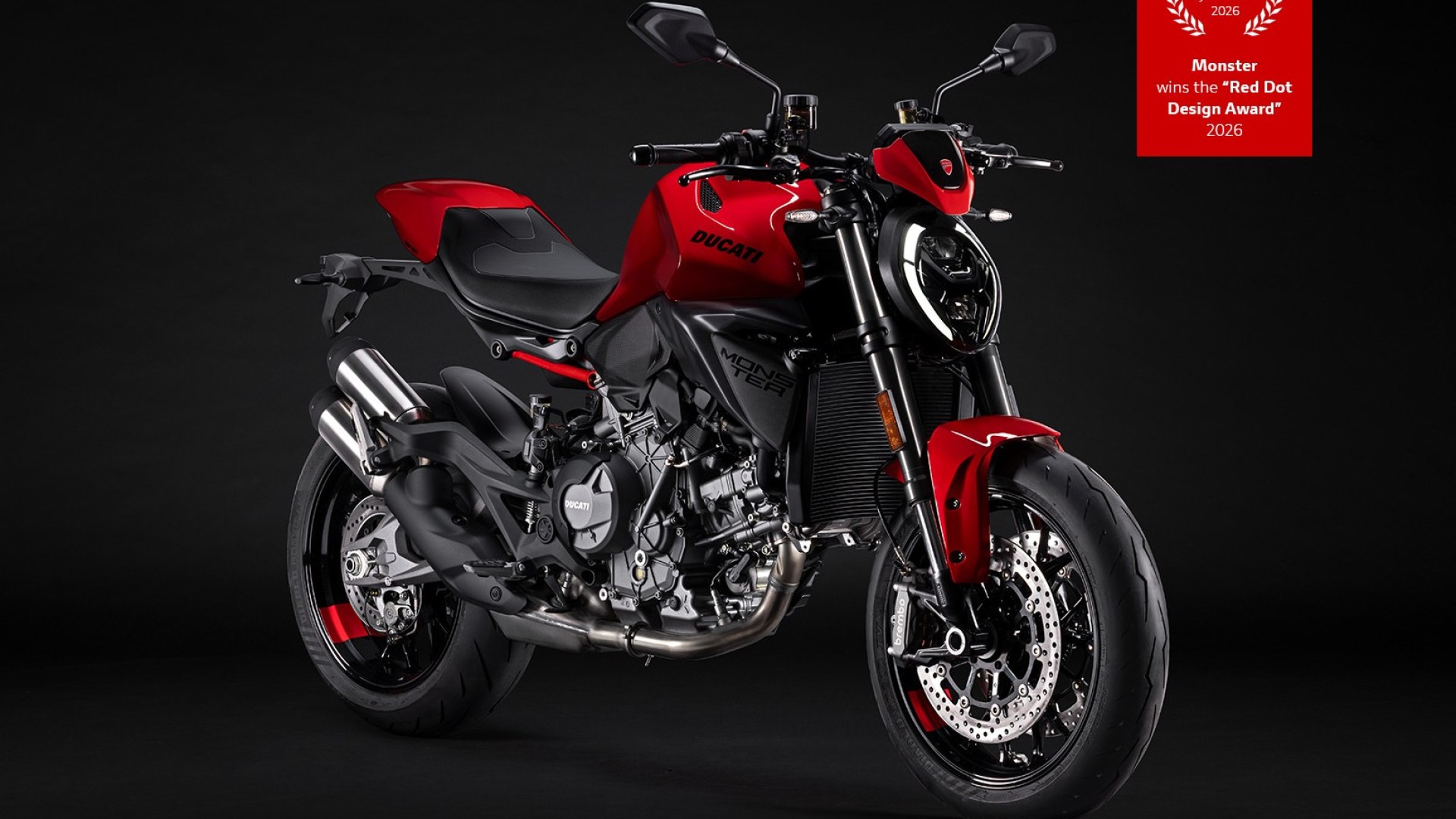 Ducati Monster 2026 si aggiudica il prestigioso Red Dot Design Award.